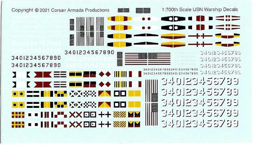 D-704 Corsair Armada flag and number decals, Tom's Modelworks